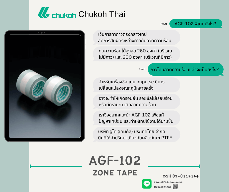 AGF-102 zone tape (1) – ฟลูออโรพลาสติก จูโค เคมิคัล อินดัสตรีส์ ลิมิเต็ด